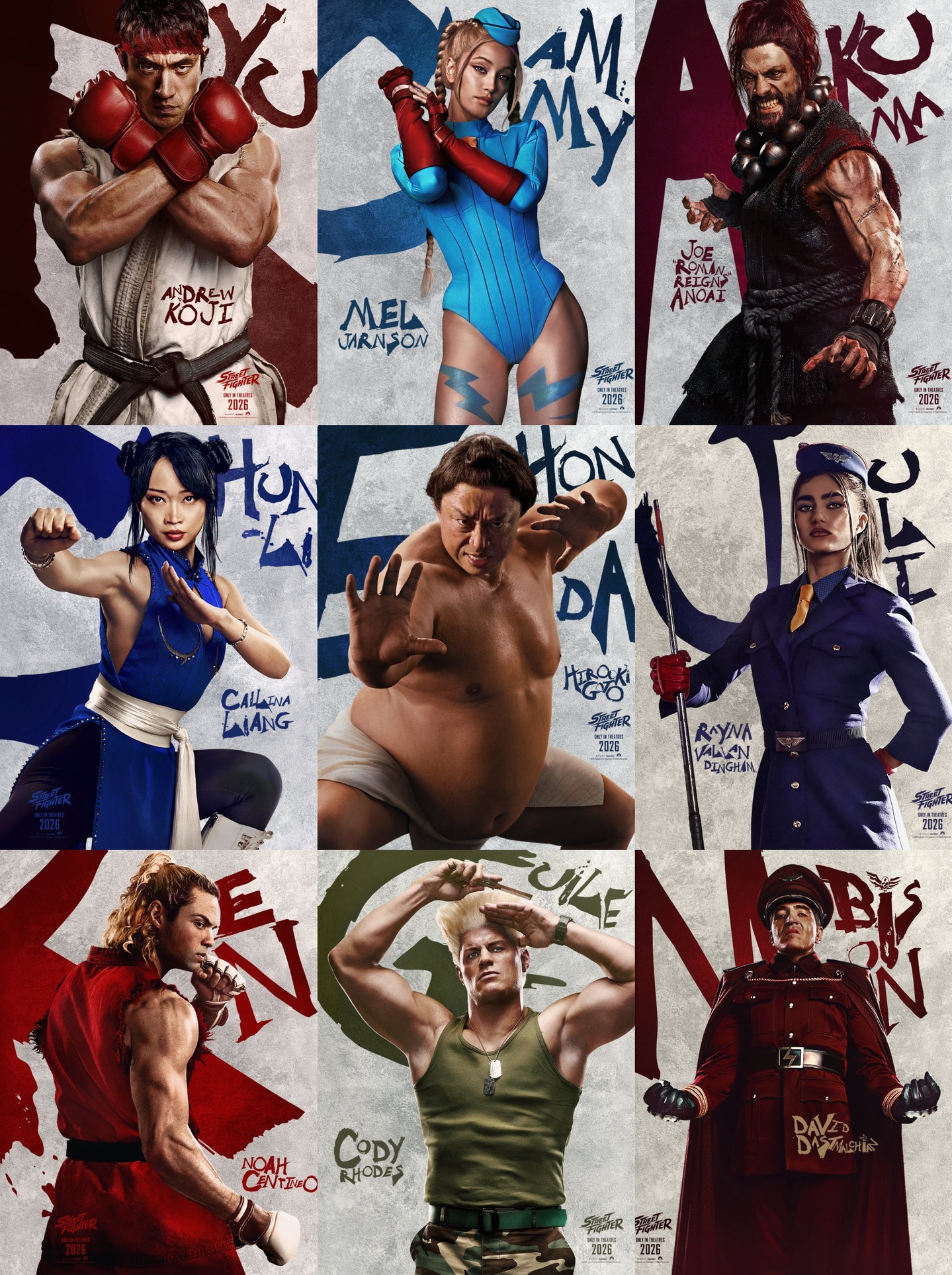 Adogen! Street Fighter Live-Action Movie Character Posters Released